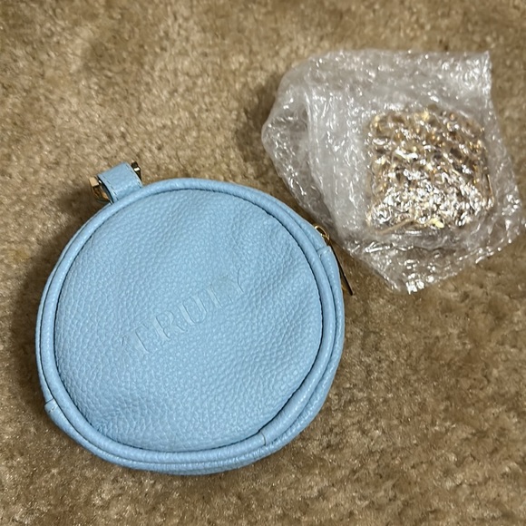 TRULY | Bags | Baby Blue Vegan Leather Circle Crossbody Bag | Poshmark